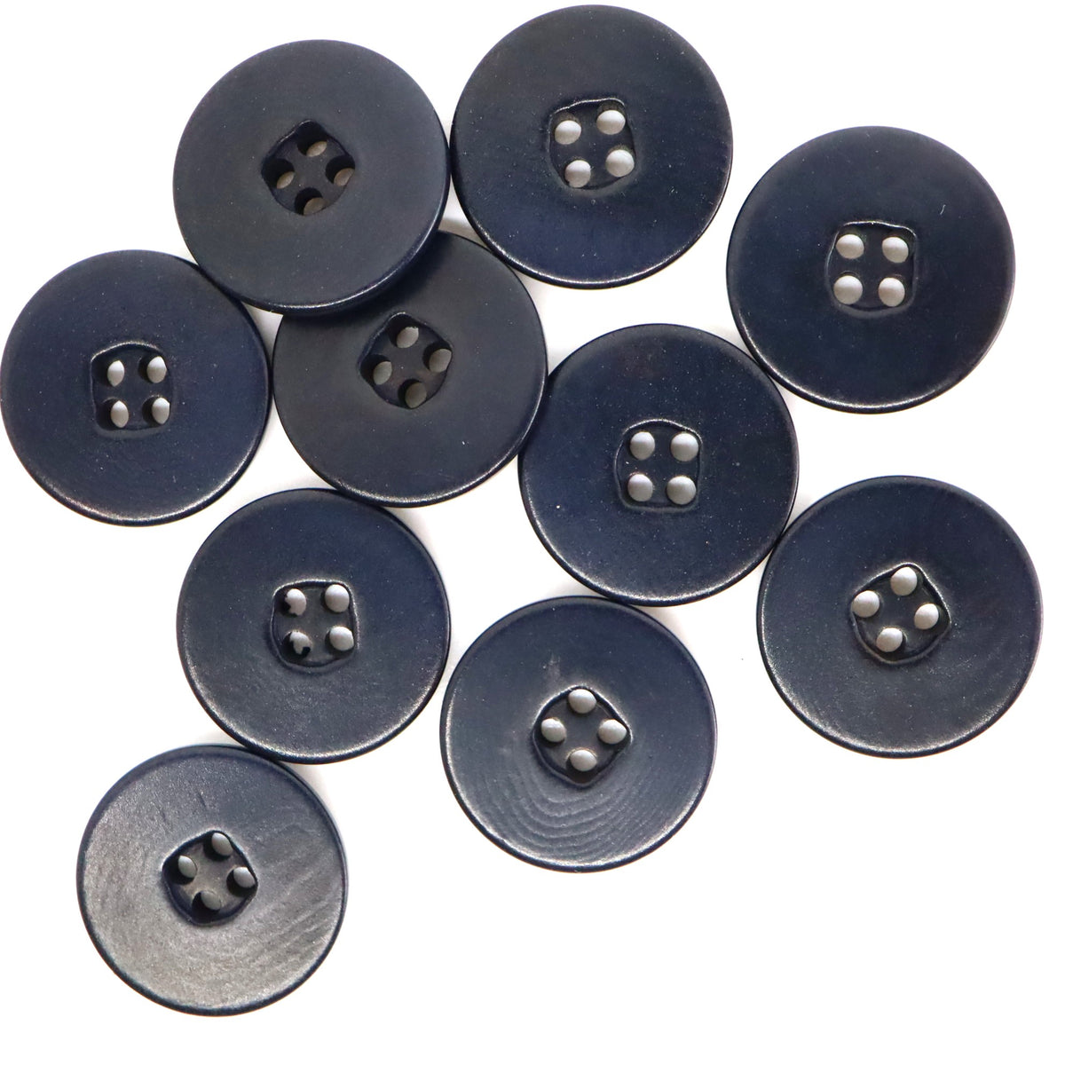 Buttons (Set of 10) - Corozo Deep Navy | 4 Hole | 15mm – Cloth Edit