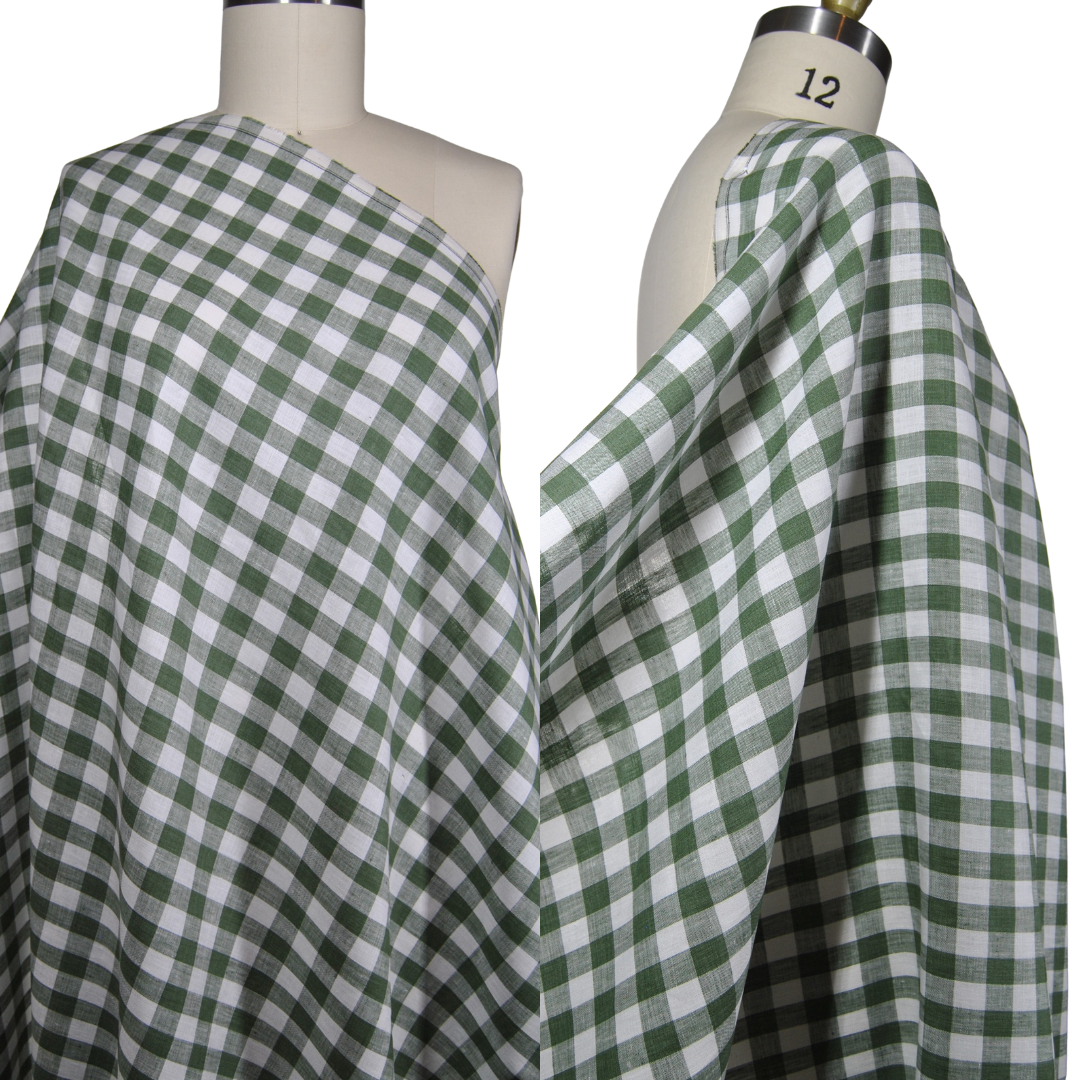 100% Linen 'Checkmate' - Hunter *Remnant 3.4m Was $115 Now $80 – Cloth Edit