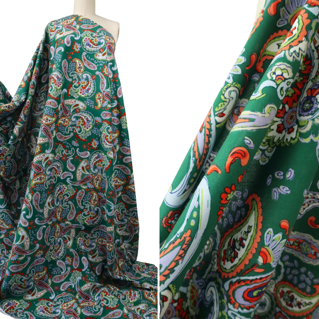 'Eshal' Paisley 97% Cotton 3% Elastane – Cloth Edit