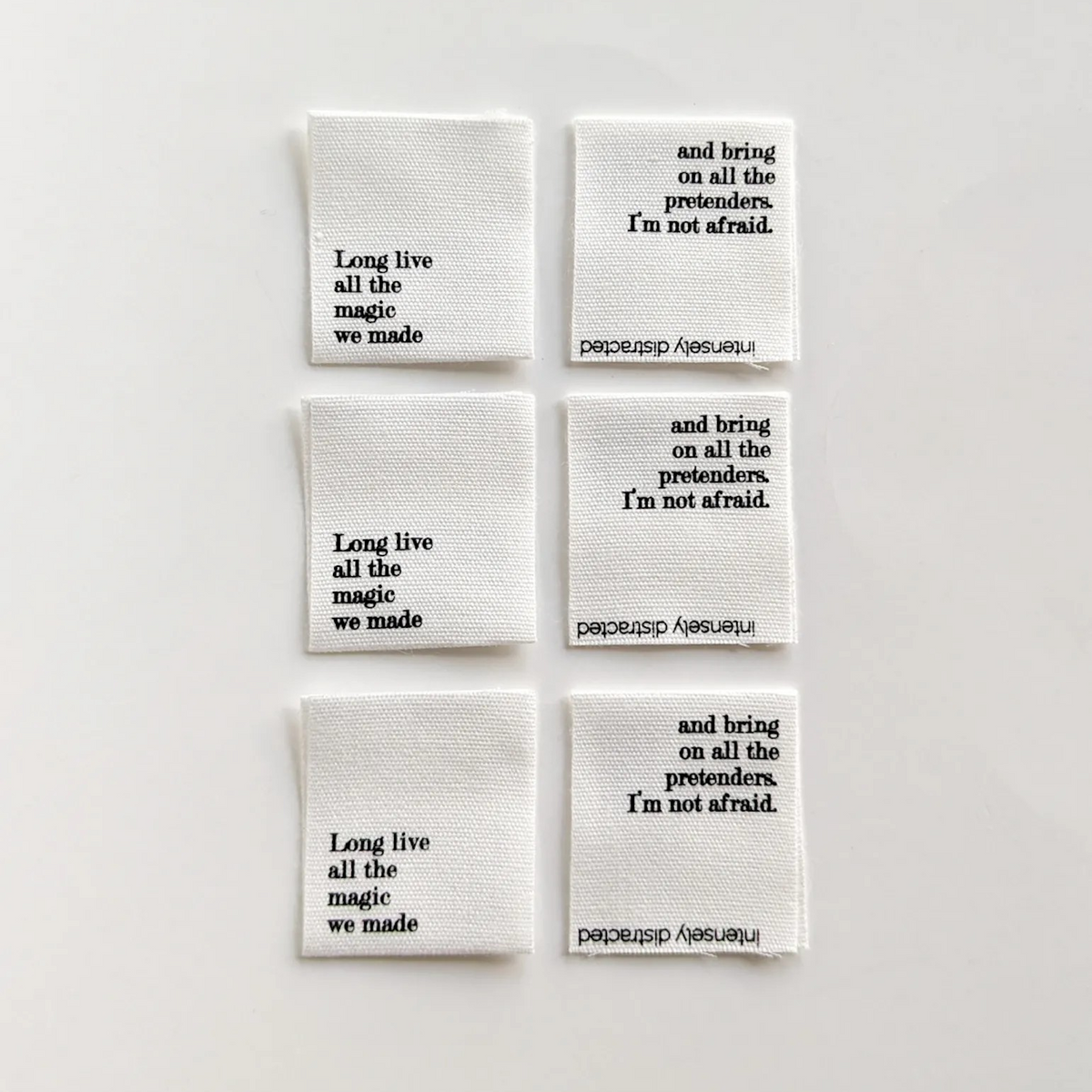 Intensely Distracted Woven Labels - 'Long Live All the Magic We Made ...